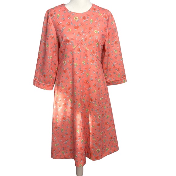 Vintage | Dresses | Vintage 6s Mod Coral Floral A Line Dress | Poshmark